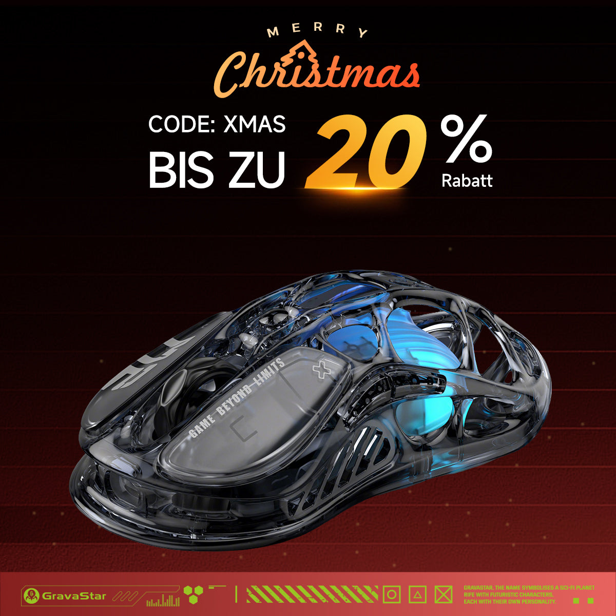 Mercury M2 Gaming Mouse Transparent-Black | 26,000 DPI PAW3395 ...